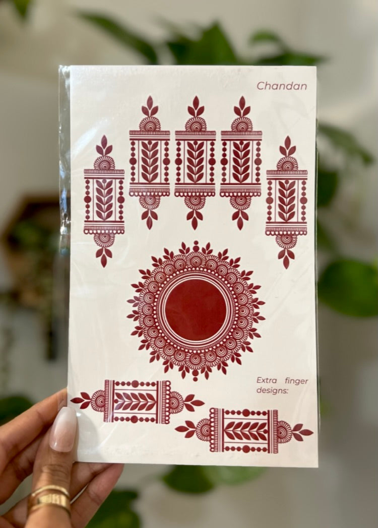 Chandan - Intricate Large Mandala Shaped Instant Henna Tattoo (Design ...