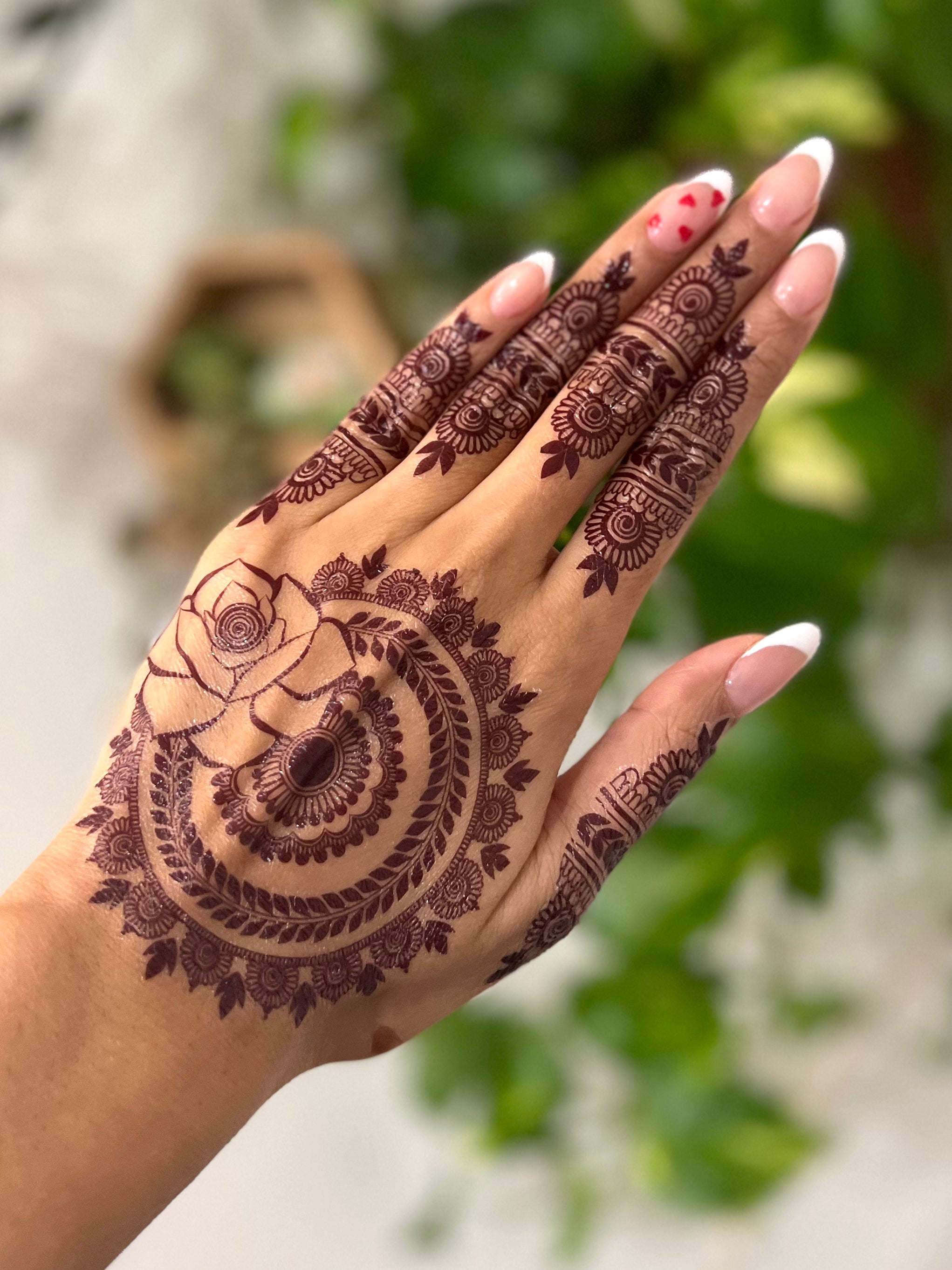 Raisa -- Rose design with mandala (Design 8) – Henna Squared